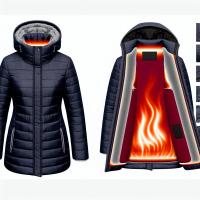 China Women Winter Coat Self-Heating Lining Thicken Weather Resistant Long Sleeve Hooded Cotton Filled for sale