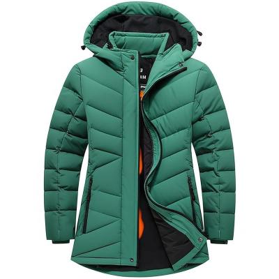 China Women Winter Coat Self-heating Lining Waterproof Long Sleeves Hooded Thicken Cotton Filling Gray-green Black Light Brown for sale