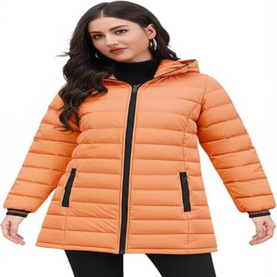 China Women Winter Coat with Cotton Filling Self-Heating Lining Waterproof Long Sleeves Hooded Thickened Warm for sale