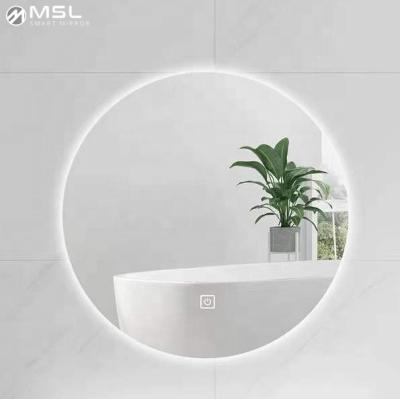 China IP65 LED Round Bathroom Mirror 3000K Touch Control Anti-Fog with 12V Operation and 50,000-Hour Lifespan for sale