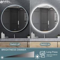 China Touch Sensor LED Backlit Bathroom Mirror 24W 12V IP44 Waterproof with Anti-Fog and Smart Display for sale