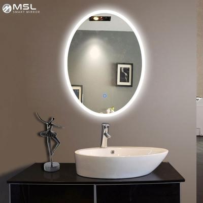 China Anti-Fog LED Round Bathroom Mirror 24W 12V with Touch Control and IP44 Waterproof Rating for sale