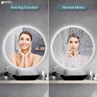 China Anti-Fog LED Round Bathroom Mirror 24W 12V with Touch Control and IP44 Waterproof Rating for sale