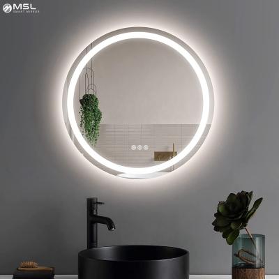 China 12V LED Smart Bathroom Mirror 5mm Thick with IP44 Waterproof Rating and 24W Power for sale
