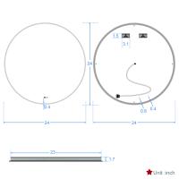 China 5mm Round LED Backlit Bathroom Mirror with Magnifying Glass 24W IP44 Waterproof for Beauty Salon for sale