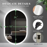 China Customizable 12V LED Backlit Vanity Mirror with Bluetooth, Anti-Fog Technology and 3000K-6000K Adjustable Lighting for sale