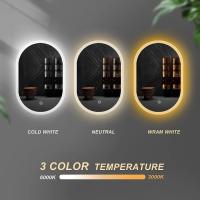China Customizable 12V LED Backlit Vanity Mirror with Bluetooth, Anti-Fog Technology and 3000K-6000K Adjustable Lighting for sale