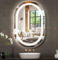 China Customizable 12V LED Backlit Vanity Mirror with Bluetooth, Anti-Fog Technology and 3000K-6000K Adjustable Lighting for sale