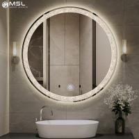 China 800×600mm Round LED Bathroom Mirror with Touch Screen, 24W IP44 Waterproof, 2800-6500K Color Temperature for sale