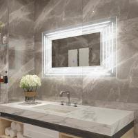 China 5mm LED Round Bathroom Mirror Silver Finish 12V 3000K-6000K Adjustable Lighting for Hotels and Homes for sale