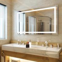 China 5mm LED Round Bathroom Mirror Silver Finish 12V 3000K-6000K Adjustable Lighting for Hotels and Homes for sale
