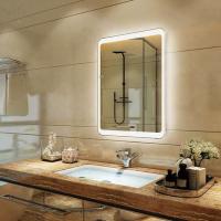 China 5mm LED Round Bathroom Mirror Silver Finish 12V 3000K-6000K Adjustable Lighting for Hotels and Homes for sale