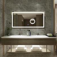 China 5mm LED Round Bathroom Mirror Silver Finish 12V 3000K-6000K Adjustable Lighting for Hotels and Homes for sale