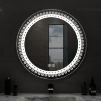 China Luxury LED Toilet Mirror Copper Free Anti Fog Shower Mirror 5mm 12V for sale