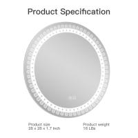 China Luxury LED Toilet Mirror Copper Free Anti Fog Shower Mirror 5mm 12V for sale