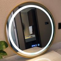 China Customized LED Round Bathroom Mirror Smart Luxury 3200K 12V with Bluetooth Speaker for sale