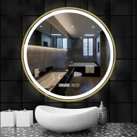 China Customized LED Round Bathroom Mirror Smart Luxury 3200K 12V with Bluetooth Speaker for sale