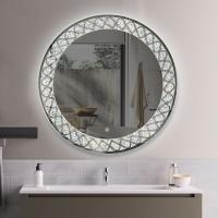 China Round Smart LED Bathroom Mirror with Anti-Fog & Magnifying Feature - 12V Voltage, 50,000-Hour LED Life for sale