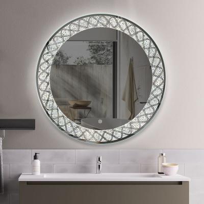 China Round Smart LED Bathroom Mirror with Anti-Fog & Magnifying Feature - 12V Voltage, 50,000-Hour LED Life for sale