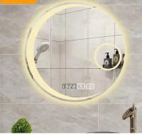 China Silver Round LED Bathroom Mirror with 6500K Lighting, 12V Voltage, Custom Sizes and 3-Year Warranty for sale