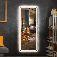 China Silver LED Full Length Backlit Salon Mirror 3000K-6000K with 12V Power and 50,000 Hour LED Lifespan for sale