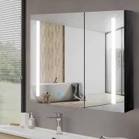 China Custom LED Medicine Cabinet Wall Mounted Mirror 12V 3000K-6000K Stainless Steel with Anti-Fog & Bluetooth for sale