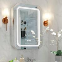 China Custom LED Medicine Cabinet Wall Mounted Mirror 12V 3000K-6000K Stainless Steel with Anti-Fog & Bluetooth for sale