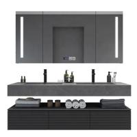 China Custom LED Medicine Cabinet with Illuminated Mirror - 12V Adjustable 3000K-6000K Color Temperature for sale