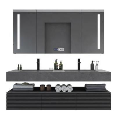 China Custom LED Medicine Cabinet with Illuminated Mirror - 12V Adjustable 3000K-6000K Color Temperature for sale