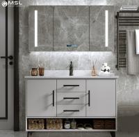 China Intelligent Triple Door Medicine Cabinet with 5mm Smart Mirror, 12V LED Lighting and Anti-Fog Technology for sale