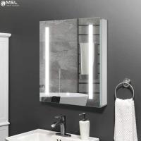 China 3000K-6000K LED Illuminated Bathroom Mirror Cabinet with Anti-Fog & 12V Power - Custom Sizes Available for sale