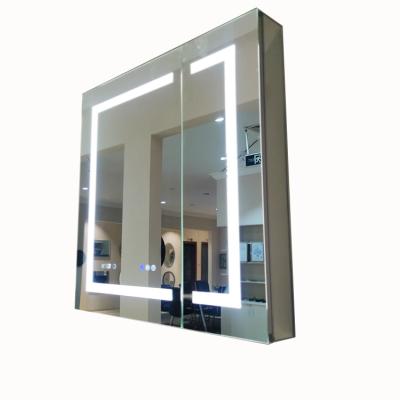 China Aluminum LED Mirror Cabinet 3000K-6000K Color Temperature 12V Bathroom Medicine Storage for sale