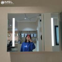 China Aluminum LED Mirror Cabinet 3000K-6000K Color Temperature 12V Bathroom Medicine Storage for sale