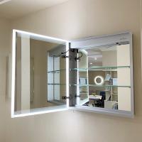 China Customized LED Illuminated Mirror Cabinet 3mm Lighted Medicine Cabinet 3000K 12V with Anti-Fog and Dimmable Features for sale