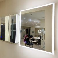 China Customized LED Illuminated Mirror Cabinet 3mm Lighted Medicine Cabinet 3000K 12V with Anti-Fog and Dimmable Features for sale