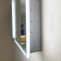 China Customized LED Illuminated Mirror Cabinet 3mm Lighted Medicine Cabinet 3000K 12V with Anti-Fog and Dimmable Features for sale