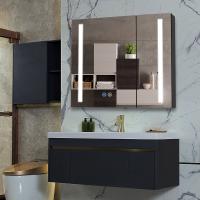 China 3000K LED Medicine Cabinet Square Wall Mounted Mirror with Touch Screen 12V Customized Size for sale