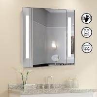 China 4000K LED Medicine Cabinet with Anti-Fog Technology - 12V Customizable Square Mirror for Hotel Bathrooms for sale