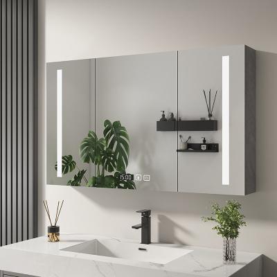 China Aluminum Frame LED Medicine Cabinet 3000K-6000K 3 Doors with 12V Power and 50,000 Hour LED Life for sale