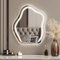 China Smart Touch Screen LED Makeup Mirror 4mm Cloud Shape 3000K-6000K CCT Dimmable Anti-Fog 12V for sale
