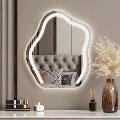 China Smart Touch Screen LED Makeup Mirror 4mm Cloud Shape 3000K-6000K CCT Dimmable Anti-Fog 12V for sale