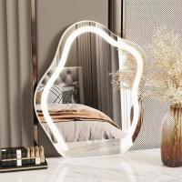 China Smart Touch Screen LED Makeup Mirror 4mm Cloud Shape 3000K-6000K CCT Dimmable Anti-Fog 12V for sale