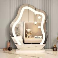 China Smart Touch Screen LED Makeup Mirror 4mm Cloud Shape 3000K-6000K CCT Dimmable Anti-Fog 12V for sale
