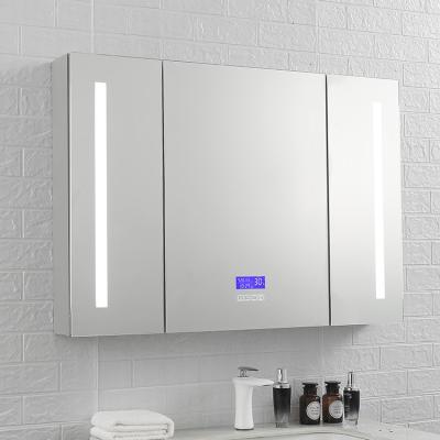 China 6000K 3-Door Smart LED Medicine Cabinet - Customizable Aluminum Frame with 12V Voltage and 50,000-Hour Lifespan for sale