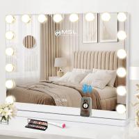 China 15 Bulb LED Vanity Mirror 5mm Hollywood Style with USB Port 12V Adjustable 3000K-6000K for sale