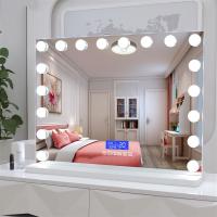 China 15 Bulb LED Vanity Mirror 5mm Hollywood Style with USB Port 12V Adjustable 3000K-6000K for sale
