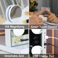 China 15 Bulb LED Vanity Mirror 5mm Hollywood Style with USB Port 12V Adjustable 3000K-6000K for sale