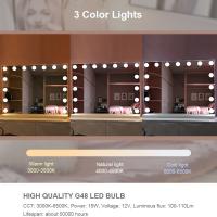 China 15 Bulb LED Vanity Mirror 5mm Hollywood Style with USB Port 12V Adjustable 3000K-6000K for sale