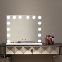 China Aluminum Hollywood Vanity Mirror with 15 Dimmable LED Bulbs, 12V Voltage, Custom Sizes for Bathroom and Salon for sale