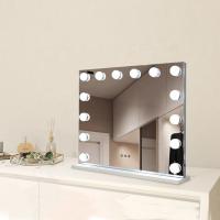 China Aluminum Hollywood Vanity Mirror with 15 Dimmable LED Bulbs, 12V Voltage, Custom Sizes for Bathroom and Salon for sale